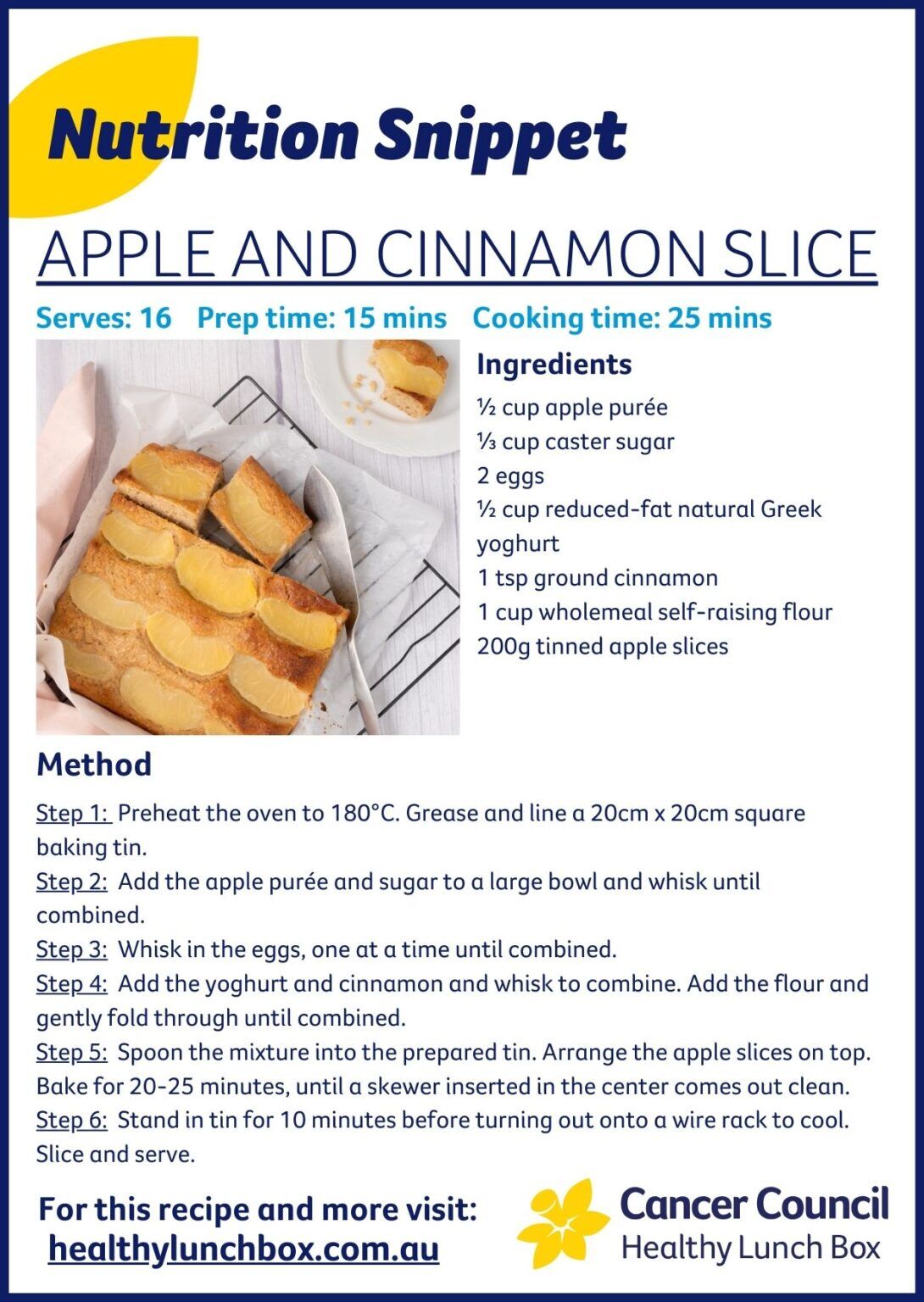 Apple and cinnamon slice | Healthy Made Tasty