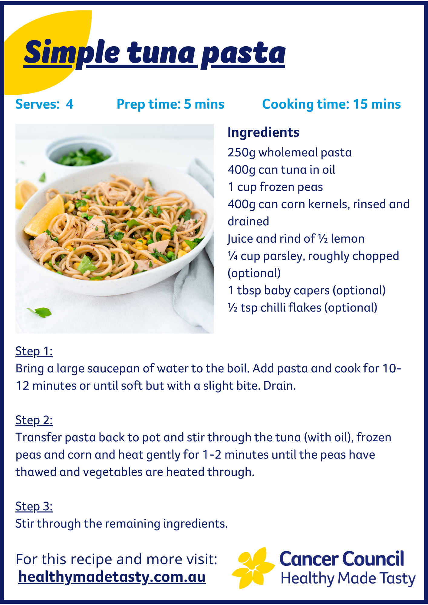 Simple tuna pasta | Healthy Made Tasty